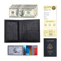 China OEM PU Leather Passport Cover Slim Organizer Business Holiday Travel Wallet Custom Color for sale