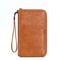 China Slim Vegan Leather Passport Cover Multifunctional Ticket Organizer With Wrist Strap for sale