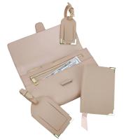 China OEM PU Saffiano Leather Monogrammed Passport Case Travel Long Wallet Collection Kits for sale