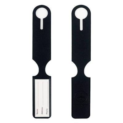 China Travel Boarding PU Leather Name ID Address Holder Portable Suitcase Identifier Label for sale