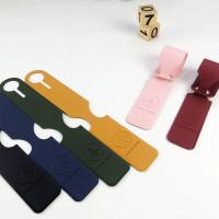China Travel Boarding PU Leather Name ID Address Holder Portable Suitcase Identifier Label for sale