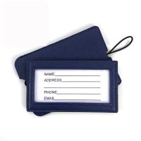 China Fashionable PU Leather Luggage Name Tag Personalized Suitcase Label Custom Size for sale