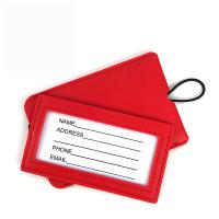 China Fashionable PU Leather Luggage Name Tag Personalized Suitcase Label Custom Size for sale