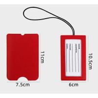 China Fashionable PU Leather Luggage Name Tag Personalized Suitcase Label Custom Size for sale