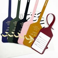 China Bulk Blank PU Leather Luggage Tags Privacy Protection Airport Luggage Name Tag for sale