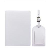 China Slim PU Leather Passport Holder And Luggage Tag Travel Gift Set Customized Color for sale