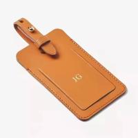 China OEM ODM Personalised Leather Luggage Tags Blank Leather Travel Tag Custom Size for sale