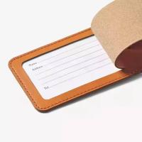 China OEM ODM Personalised Leather Luggage Tags Blank Leather Travel Tag Custom Size for sale