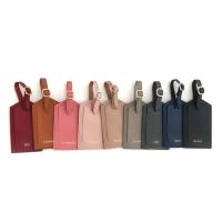 China Fully Customized Leather Luggage Labels Travel Luggage Name Tags With Privacy Cover for sale