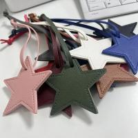 China OEM ODM Star Shape Leather Handbag Tag Vegan Luxury Leather Loop Travel Bag Tags for sale