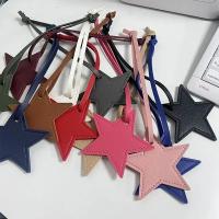 China OEM ODM Star Shape Leather Handbag Tag Vegan Luxury Leather Loop Travel Bag Tags for sale