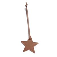 China OEM ODM Star Shape Leather Handbag Tag Vegan Luxury Leather Loop Travel Bag Tags for sale