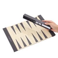 China Luxury PU Leather Backgammon Set Roll Up Board Travel Chess Games Entertainment for sale