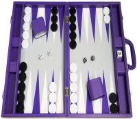 China Purple Portable PU Leather Backgammon Set Custom Size Board Game Box for sale