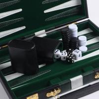 China Handmade Travel PU Leather Backgammon Set Chess Board Game Box Portable for sale