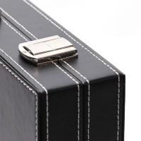 China 15 Inch Customized Leather Backgammon Set With Logo Travel Storage Case for sale