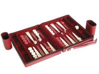 China High End Leather Backgammon Case Custom Design Handmade Zipper Travel Backgammon Set for sale