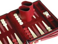 China High End Leather Backgammon Case Custom Design Handmade Zipper Travel Backgammon Set for sale