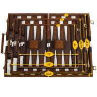 China PU Leather Backgammon Set Leather Storage Case 15 17 19 21 Inch Board Game Box for sale
