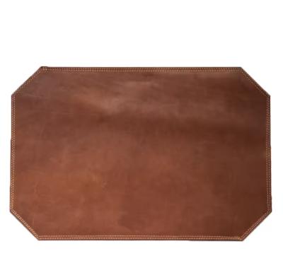 China Double Sided Luxury Genuine Leather Placemats Non Slip Waterproof Heat Resistant Table Placemats for sale
