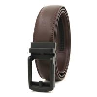 China Men's Genuine Cowhide Cow Leather Belts Automatic Ratchet Fake Pin Buckle Belt for sale