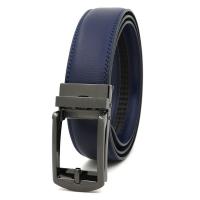 China Men's Genuine Cowhide Cow Leather Belts Automatic Ratchet Fake Pin Buckle Belt for sale