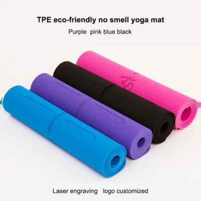 China Anti Slip Surface TPE Foldable Yoga Mat , 4mm / 6mm Yoga Mat Premium Non slip for sale