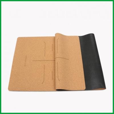 China Custom Printing Cork Natural Rubber Anti Static Superior Grip no slip Yoga Mat for sale