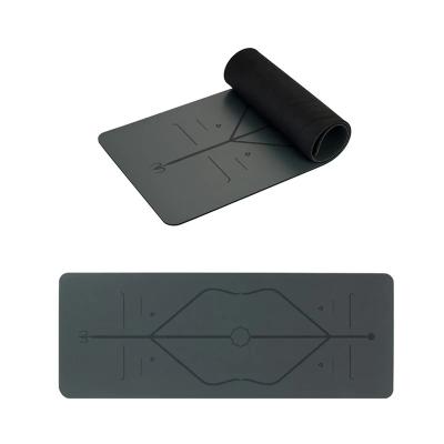 China Natural Rubber Yoga Mat, Exercise Mats, Non toxic Rubber for Gym Excercise Mat with Body alignment lines. for sale