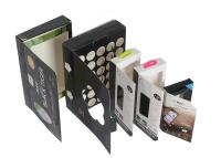 China Custom Printed Paper Electronic Packaging Book Style Recycled Box With Logo for sale