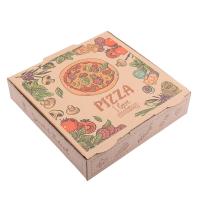China Folded Kraft Corrugated Carboard Pizza Boxes Wholesale E Flute Pizza Box Factory for sale