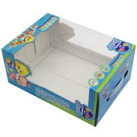 China Printed Recycled F-Flute Corrugated Cardboard Toy Boxes Window Carrier Packaging for sale