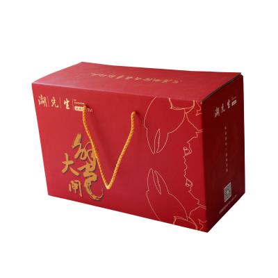 China Custom recycled Corrugated paper Food Boxes Packaging with handle rope for sale