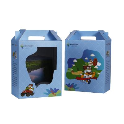 China Recyled E-Flute Corrugated Cardboard Auto Bottom Carrier Boxes Toy Package for sale