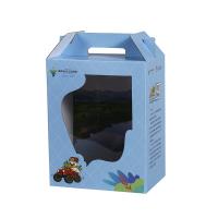 China Recyled E-Flute Corrugated Cardboard Auto Bottom Carrier Boxes Toy Package for sale