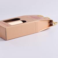 China Printed Corrugated Paper Packaging Carrier Boxes For Two Bottles Of Red Wine for sale