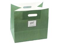 China Custom Printed Colored Paper Lunch Bags With Die Cutting Handles Factory for sale