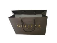 China Printed Clothing Paper Shopping Bags With Gold Foil Hot Stamping Embossed Logo for sale