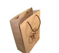 China Custom Brown Kraft Paper Grocery Bags Bulk With Logo Printing Twist Handles for sale