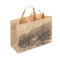 China Printed Coloured Paper Carrier Bags Purse Packaging Rivet Flat Paper Handle for sale