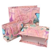 China Custom Printed Biodegradable Paper Carrier Bags Wholesale With Bowknot for sale