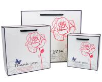 China Custom Printed Biodegradable Paper Carrier Bags Wholesale With Bowknot for sale