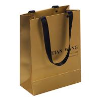 China High End Custom Gold Paper Watches Bags Satin Ribbon Rope Logo Printing for sale
