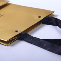 China High End Custom Gold Paper Watches Bags Satin Ribbon Rope Logo Printing for sale