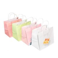 China Wholesale Custom Printed Kraft Paper Bags Pacakging For Food Delivery Fctory for sale