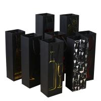 China Bespoke Printed Sizes Black Paper Carrier Bags With Spot UV Logo Twisted Handles for sale