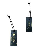 China Custom Printed Clothing Labels Paper Hangtags UV Coating Gold Foil Stamping Logo for sale