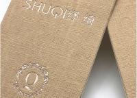 China Custom Printed Brown Texture Paper Luggage Tags Gold Foil Stamping Logo Supplier for sale