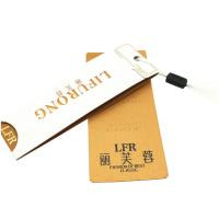 China Custom Printed Brown Texture Paper Luggage Tags Gold Foil Stamping Logo Supplier for sale