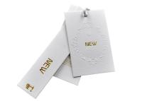 China Custom Printed Disclaimer Tag For Garments Shoes Paper Swing Tags Grosgrain String for sale